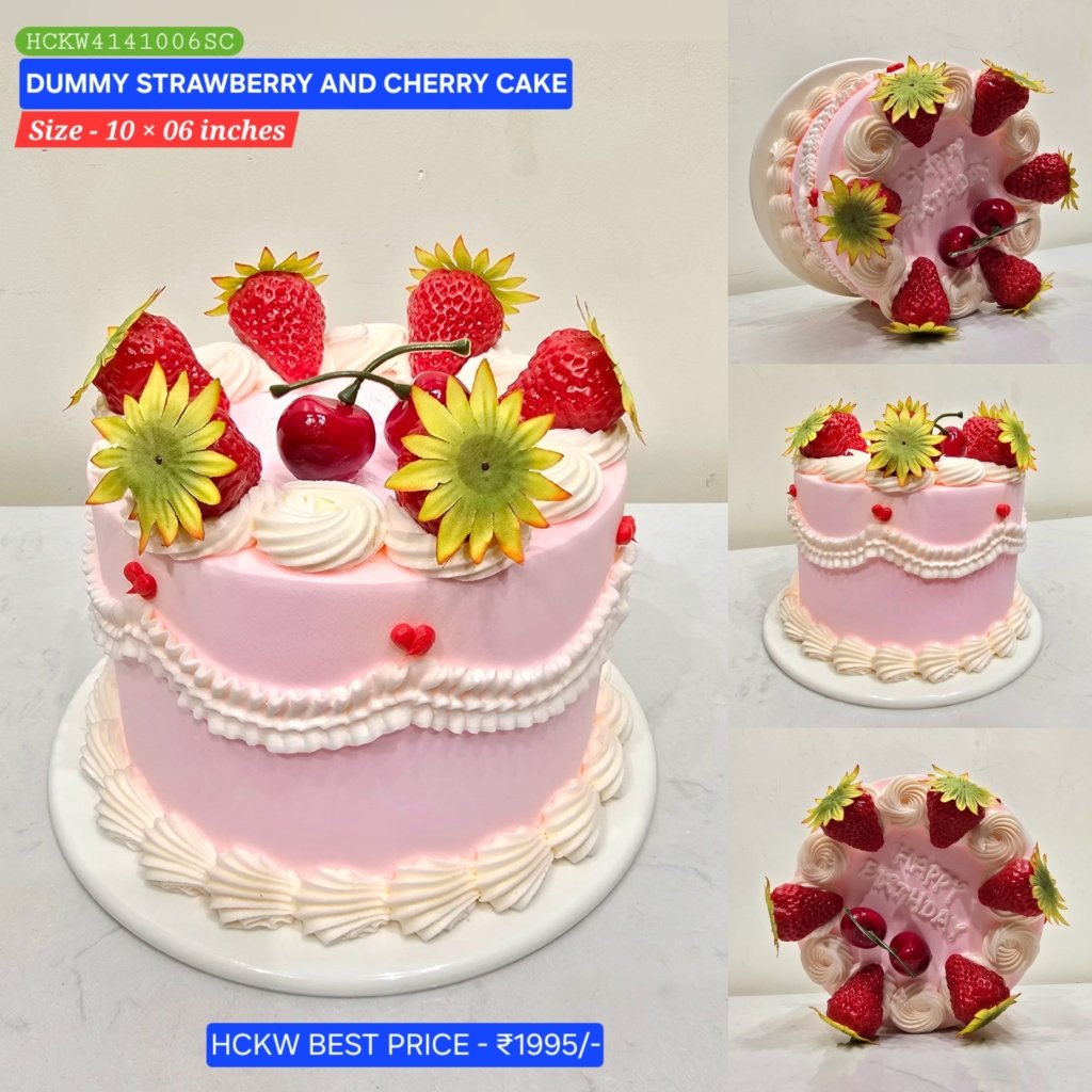 Dummy Cherry and Strawberry Cake Display – 10 × 06 inches | Homecare ...